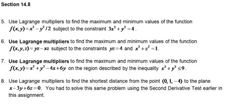 solved use lagrange multipliers to find the maximum and m