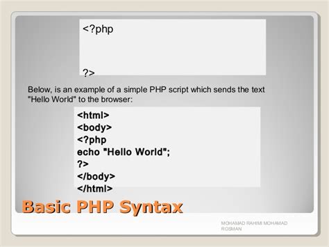php 5 syntax megatek ict academy