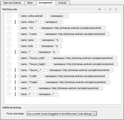 rearrange attributes in android xml files with intellij idea 13 the
