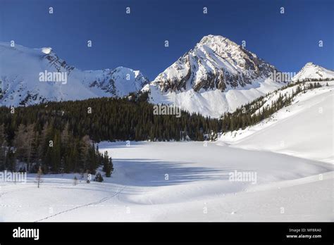 Scenic Aerial Winter Landscape View Frozen Chester Lake Snow Covered