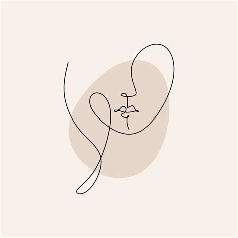 Continuous Line Drawing Of Of Abstract Beautiful Womans Face