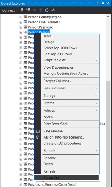 sql server extended properties