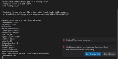 could not fetch remote environment failed to connect to the remote