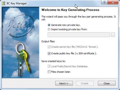 in order to generate a public and a private key skieyvc