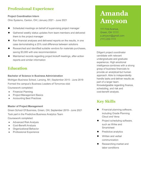Project Coordinator Resume Examples And Templates For 2024