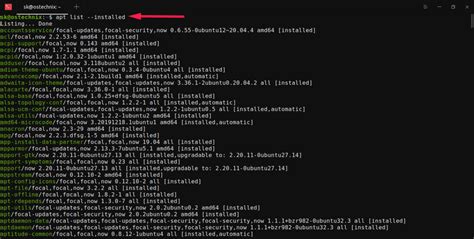 how to list installed packages in linux