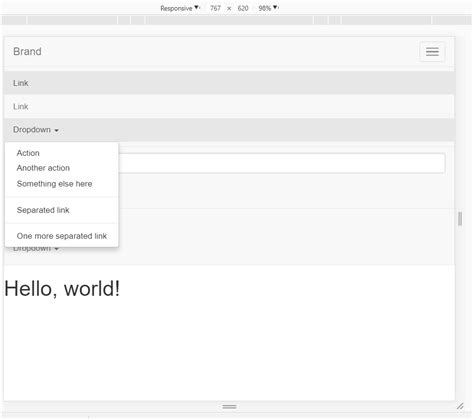 html bootstrap dropdown menu inside navbar works