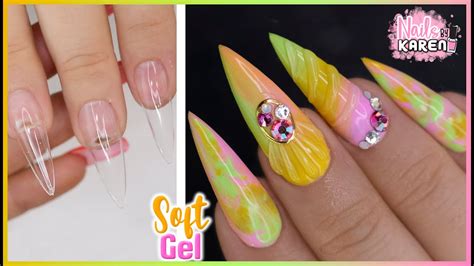 Uñas Soft Gel Con Tips Completos En Clienta Nailsbykaren Youtube