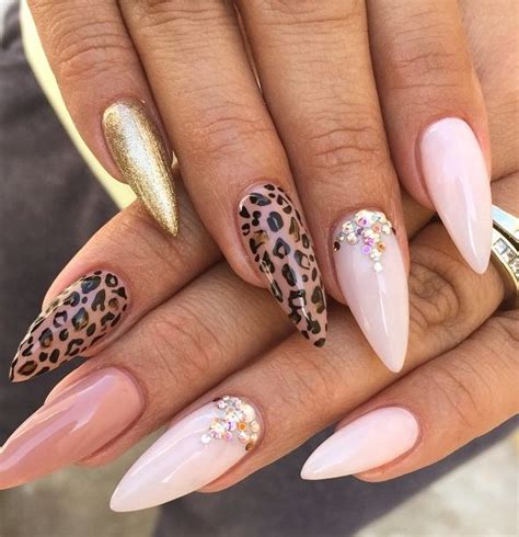 Acrylic Leopard Nails Leopard Print Nails Cute Nails