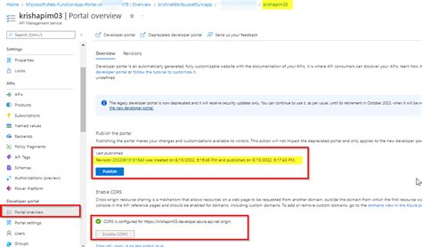 publishing azure apim portal does not work stack overflow