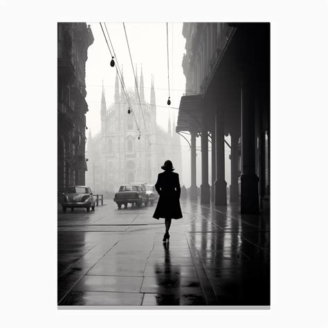 Milan Italy Black And White Analogue Photography 2 Canvas Print By