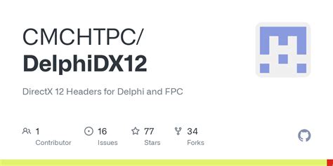 github cmchtpc delphidx12 directx 12 headers for delphi and fpc