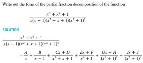 Solved Write Out The Form Of The Partial Fraction