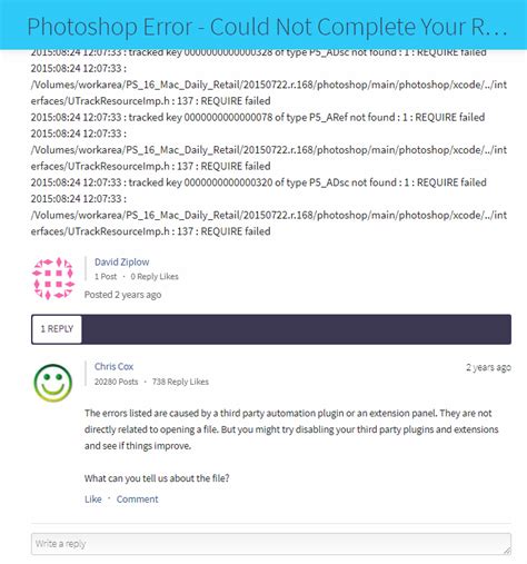 could not complete your request because of progra adobe community