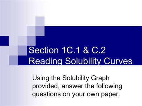 Reading Solubility Curves