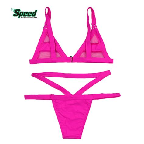 Daddy Chen Women Sexy Mesh Bikini Set Hollow Out Tops Bandage Swimsuit