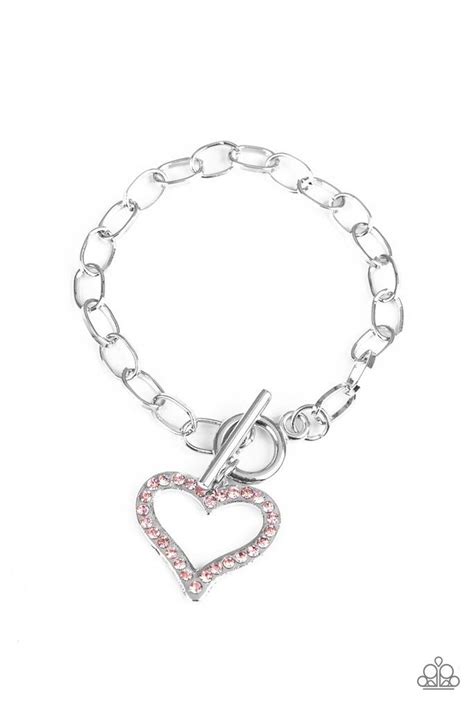 Paparazzi March To A Different Heartbeat Pink Bracelet