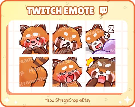 Drawing And Illustration Digital Twitch Emote Cute Red Panda Shy Blush