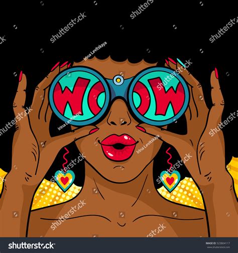 Wow Pop Art Female Face Sexy Stock Vector Royalty Free 523804117