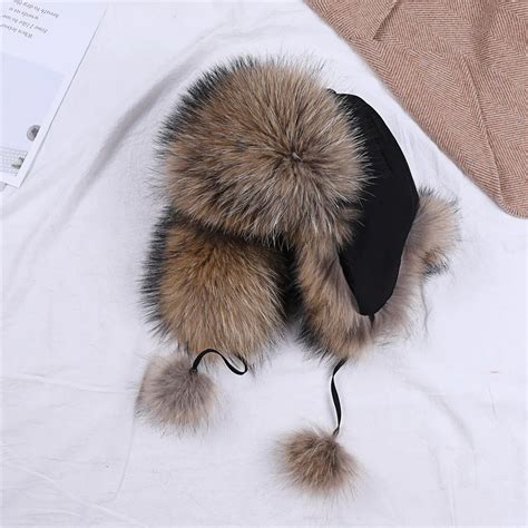 Casquette Chapeau De Fourrure Pour Femmes Fourrure De Renard Raton
