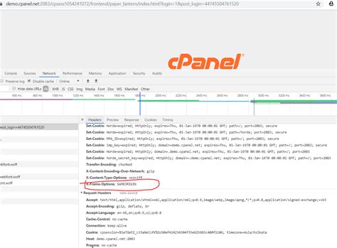 php unable to access cpanel direct login url using iframe stack