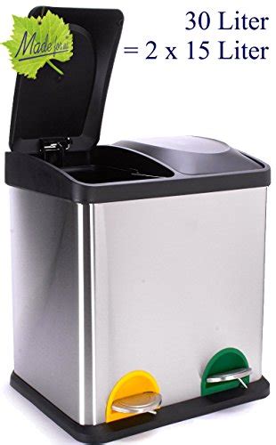 Made For Us 30 L Edelstahl Tret Abfalleimer 2x15 L Mülleimer 2 Fach