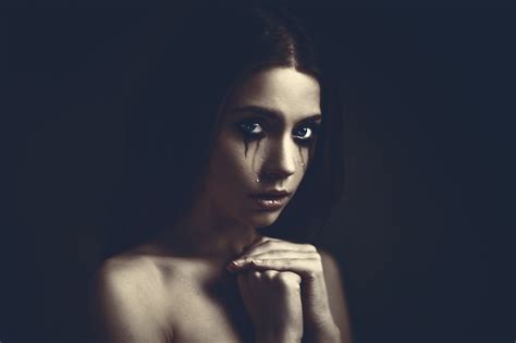 Woman Crying Women Tears Sadness Dark Ksenia Kokoreva Wallpaper
