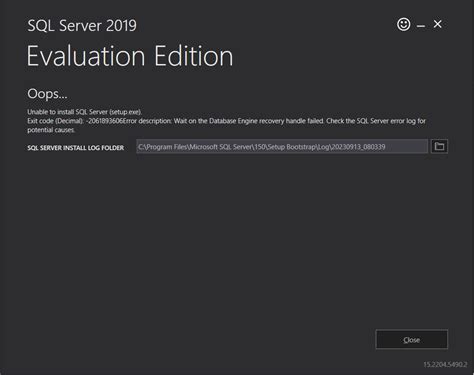 unable to install sql server 2019 on windows 11 exit code decimal