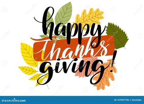 Thanksgiving Hand Lettering And Calligraphy Design Vector Illustration