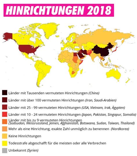 Todesstrafe Diese Länder Richteten 2018 Menschen Hin