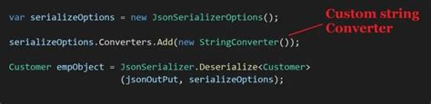 create custom converters for json serialization in with example