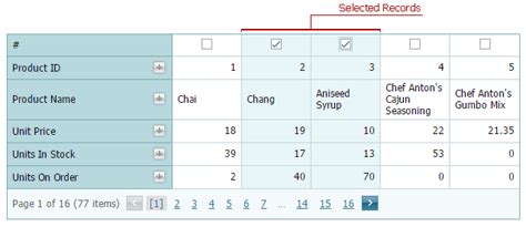 aspxverticalgrid selection property asp web forms controls