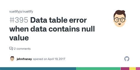 data table error when data contains null value · issue