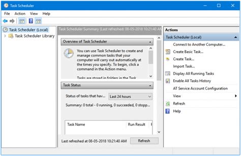 run windows programs automatically using task scheduler