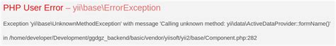 php yii2 activedataprovider in combination with activeform stack