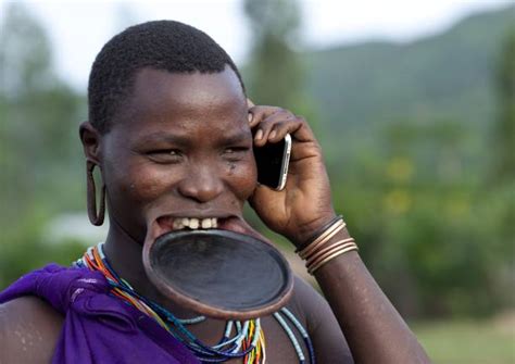 Suri Woman With Lip Plate In Turgit Village Omo Valley Ethiopia On