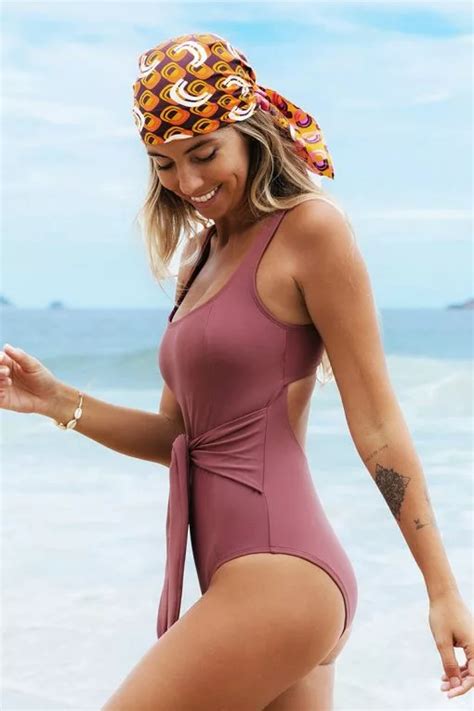 Cupshe Omniscient Solid Sash Square Neck One Piece Swimsuit Buy