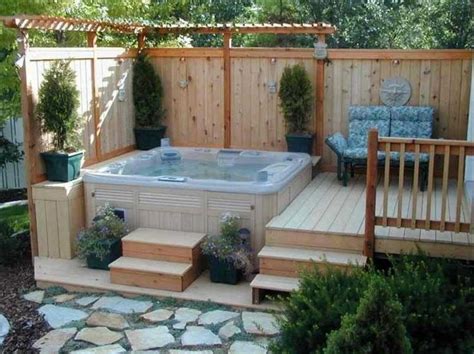 32 Beautiful Outdoor Hot Tub Privacy Ideas Hot Tub Backyard Hot Tub