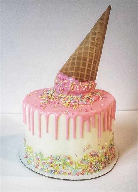 Ice Cream Drip Cake Ice Cream Birthday Cake Ice Cream Cone Cake Cake
