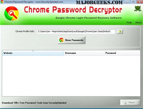 download chrome password decrypter majorgeeks