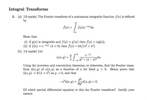 integral transforms fourier inverse convolution problem mathematics