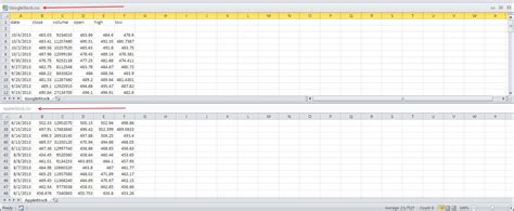 excel use synchronous scrolling and split multiple column