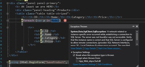 sql server entity framework cannot connect and create database