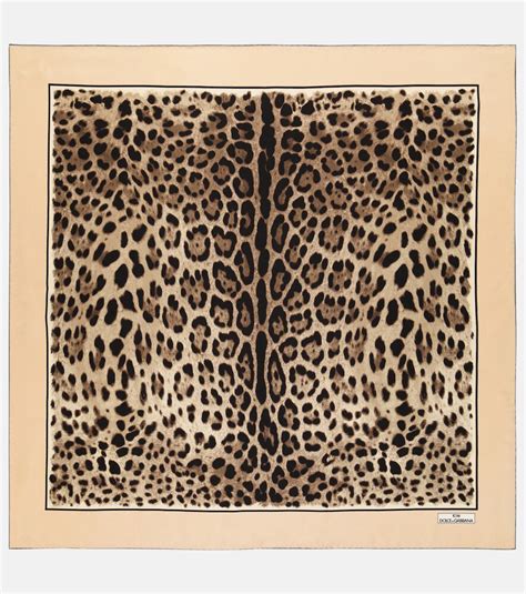 Buy Dolce And Gabbana X Kim Kardashian Leopard Print Silk Twill Scarf