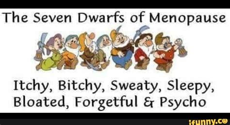The Seven Dwarfs Of Menopause “ And Itchy Bitchy Sweaty Sleepy