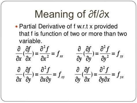 Partial Derivatives