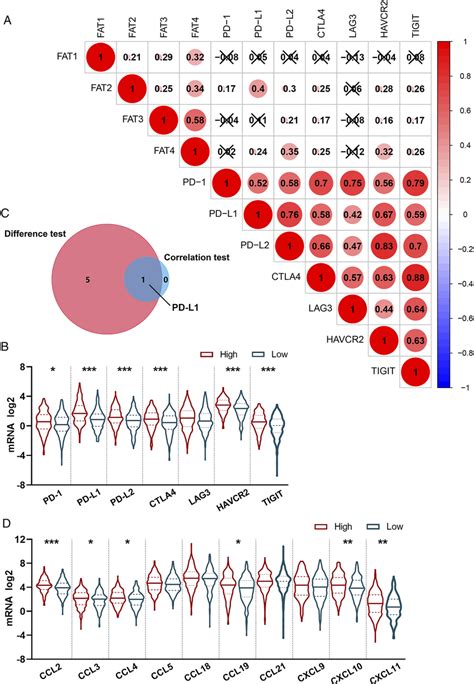 Correlation Of Immune Checkpoint Related Genes With Fat2 Expression In