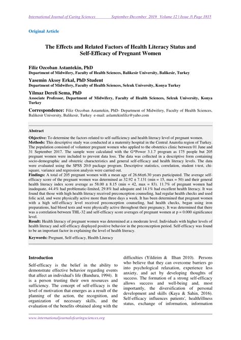 Pdf The Effects And Related Factors Of Health Literacy Status And
