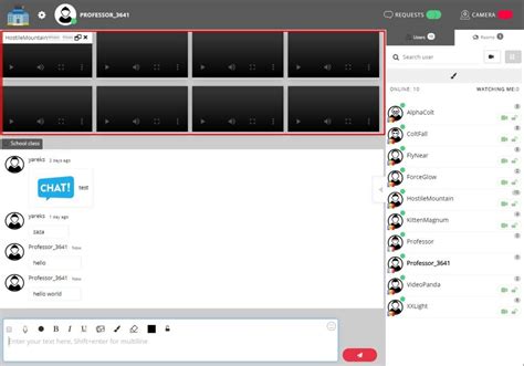 the “wall” layout html5chat free html5 video chat
