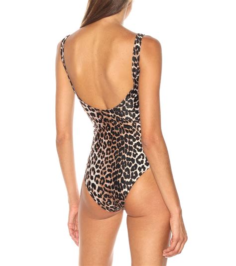 Ganni Leopard Print Swimsuit Ganni